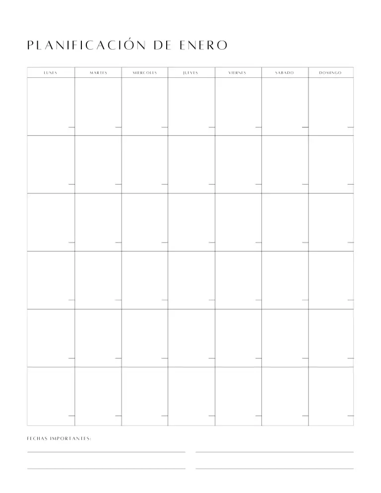 Planificador metas mensuales | Vida Imprimible