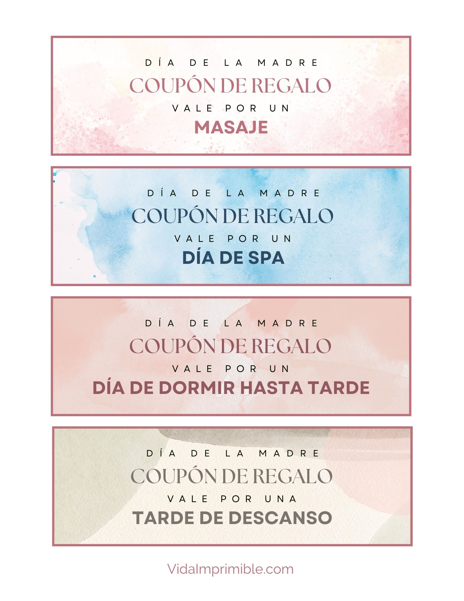 Cupones Imprimibles para el Día de la Madre | Vida Imprimible