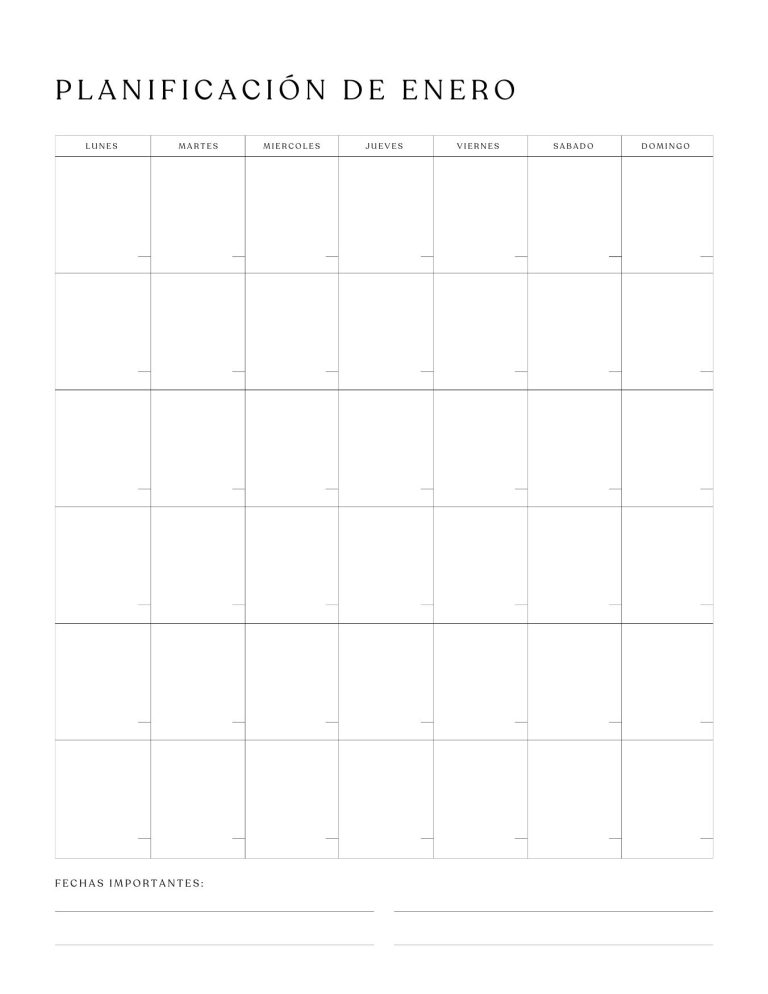 Planificador metas mensuales | Vida Imprimible