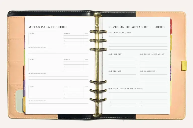 Planificador metas mensuales | Vida Imprimible