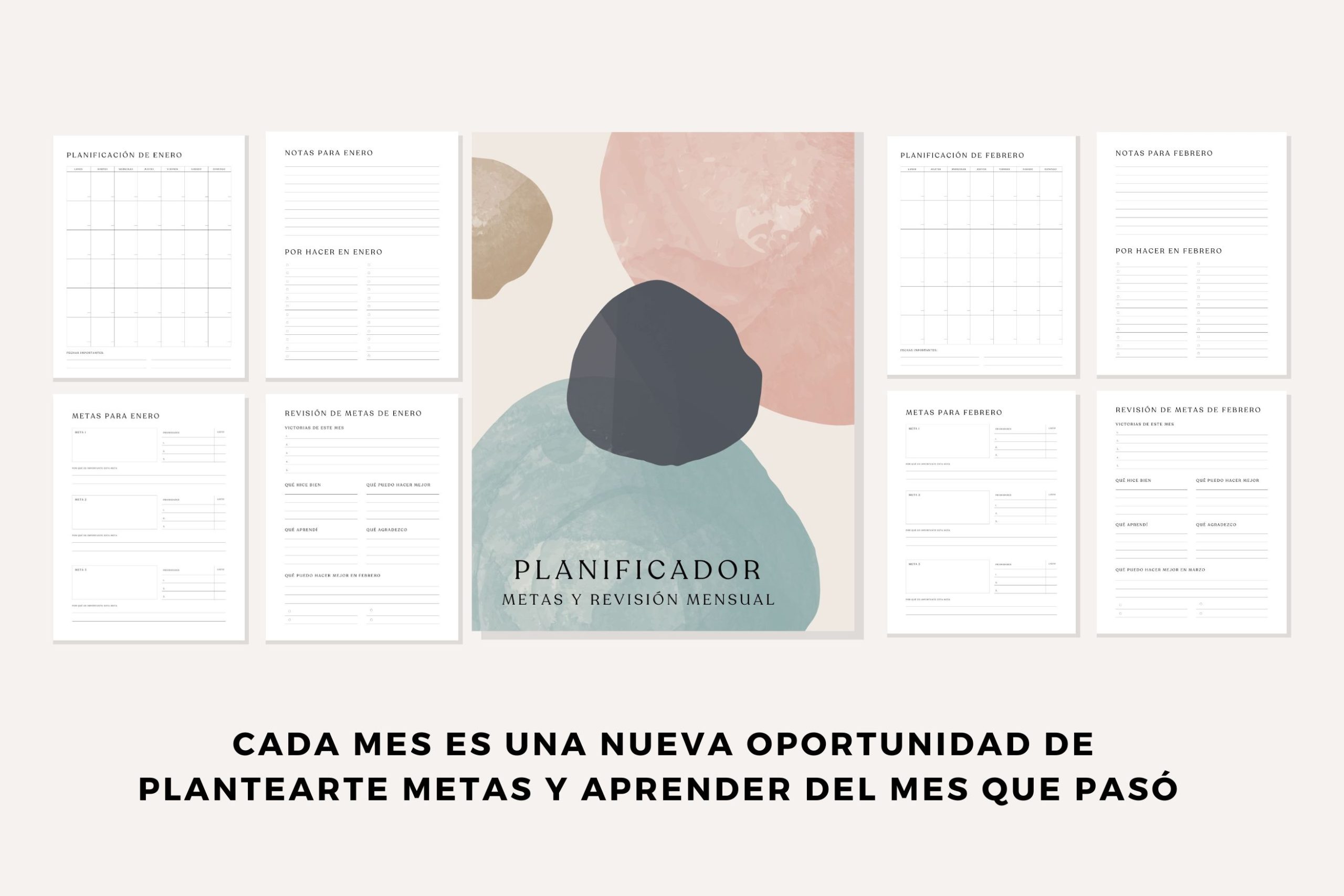 Planificador metas mensuales | Vida Imprimible