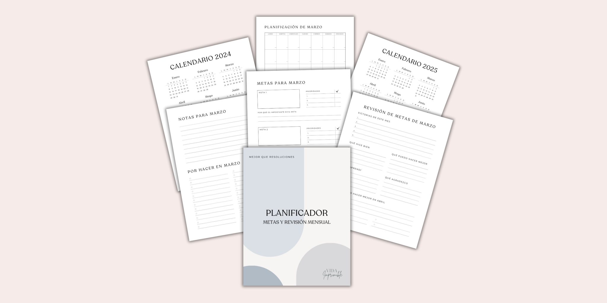 Planificador metas mensuales | Vida Imprimible