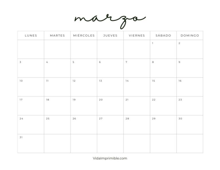 Calendarios 2025 para imprimir letra en manuscrita | Vida Imprimible